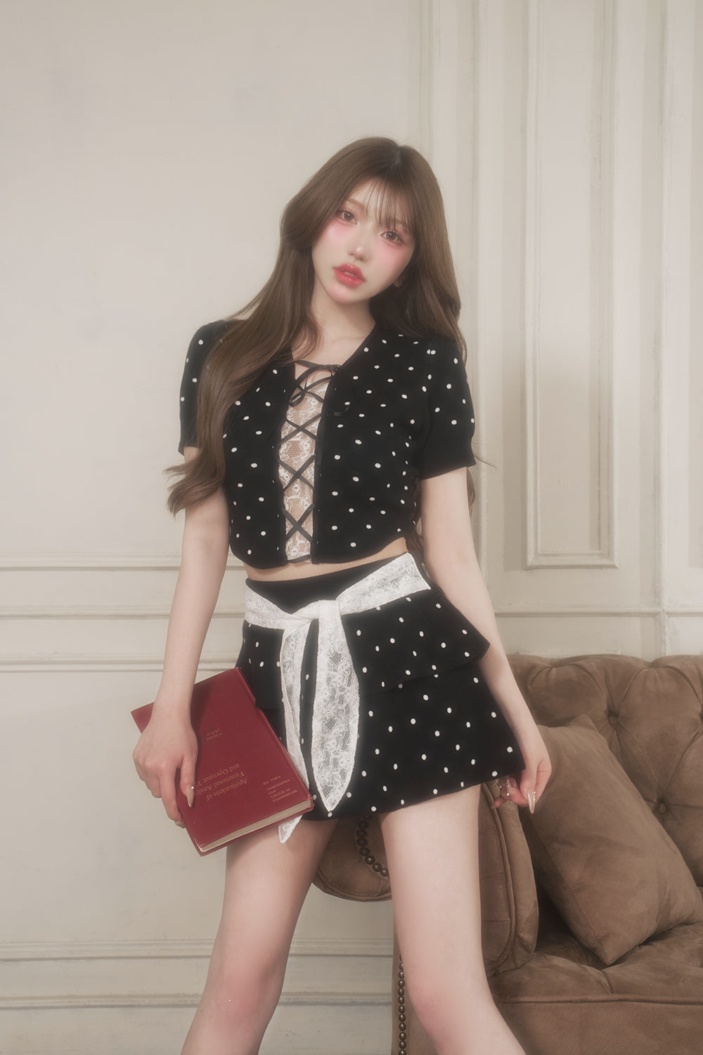 【BELEAR MIMI（ベリアミミ）】ウエストレースミニスカート